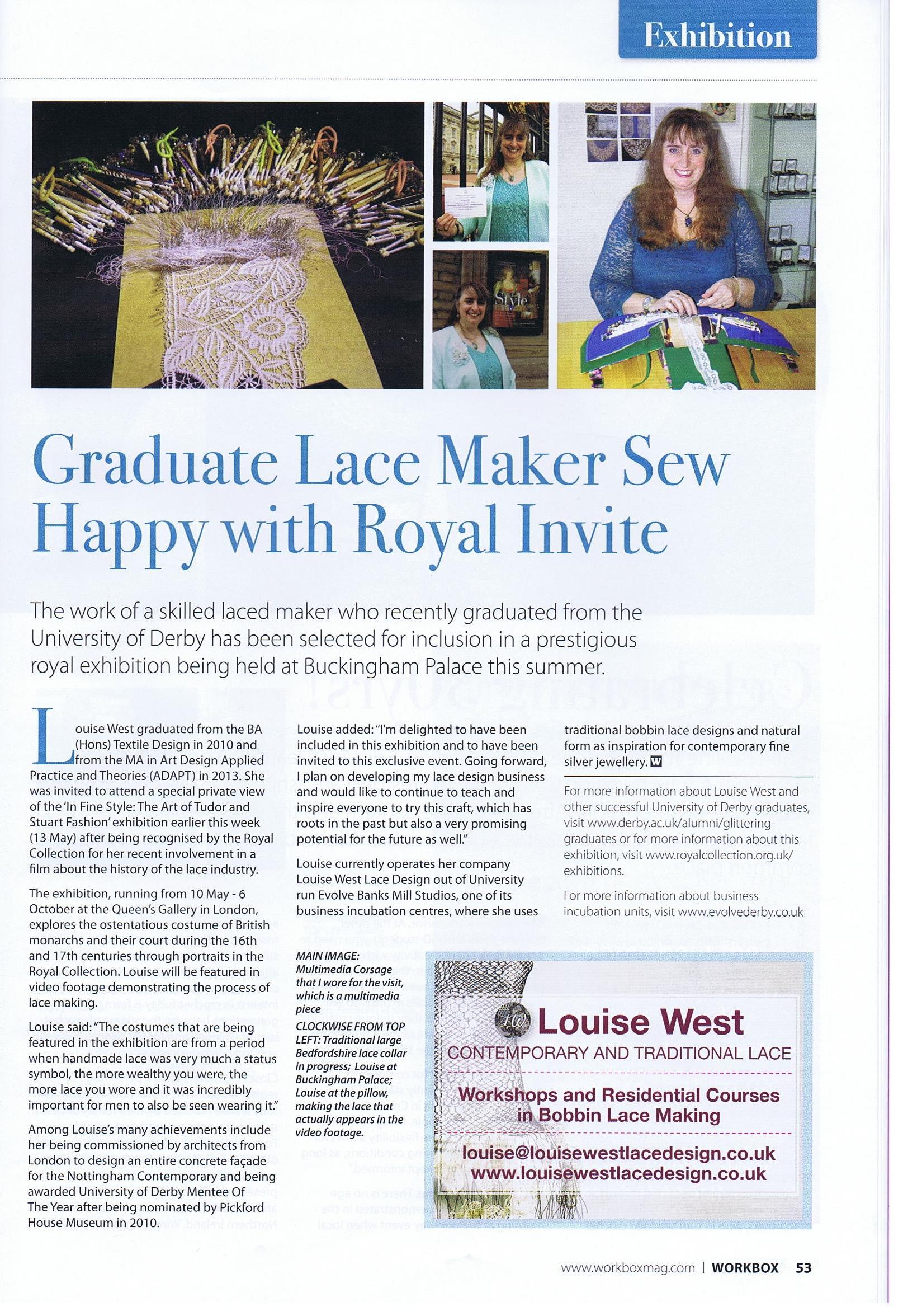 Latest News and Press articles | News and Press | Louise West Lace Design